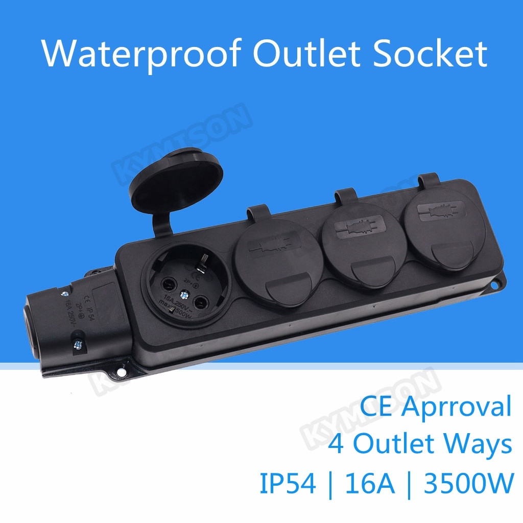 EU German 4Ways / 3Ways / 2 Ways / 1 Ways Outdoor Waterproof Outlet ...