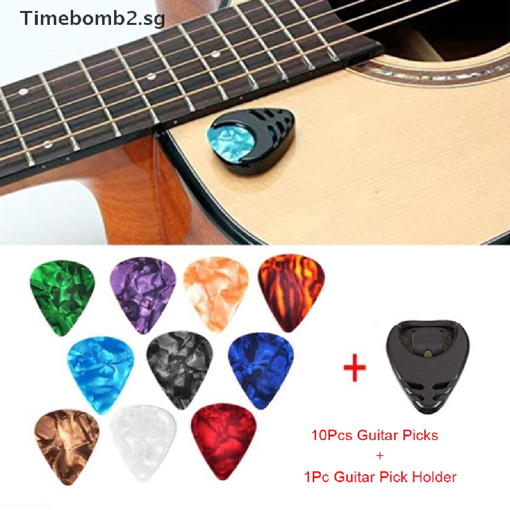 【NEW】 10Pcs Plectrums 1 Pick Holder Electric Celluloid Acoustic Guitar ...