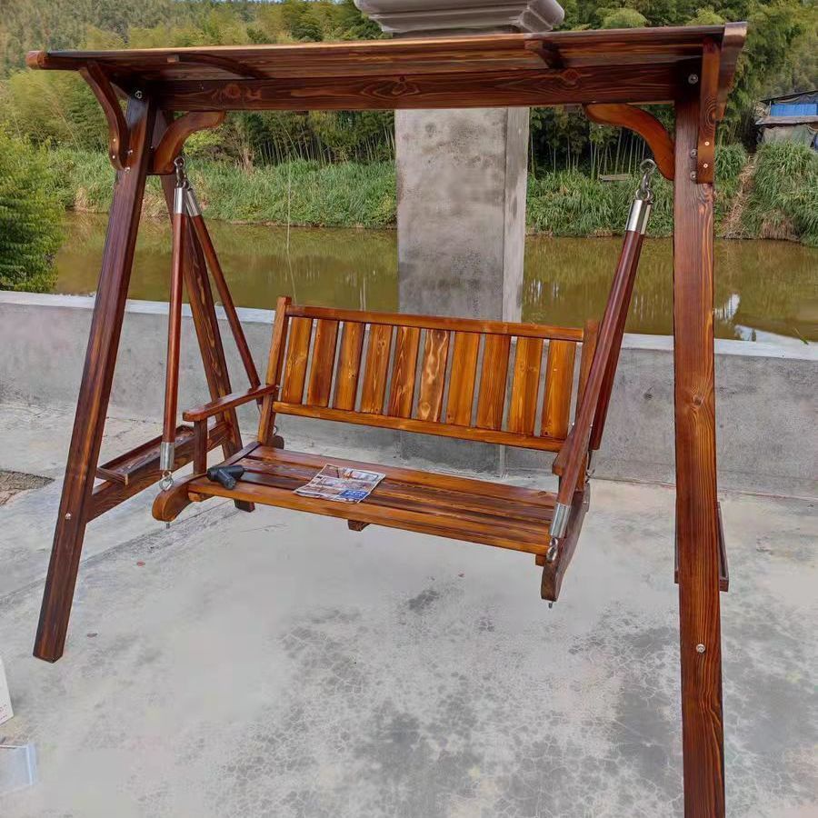 Swing Rocking Chair Solid Wood Outdoor Courtyard Balcony Garden Rocking ...