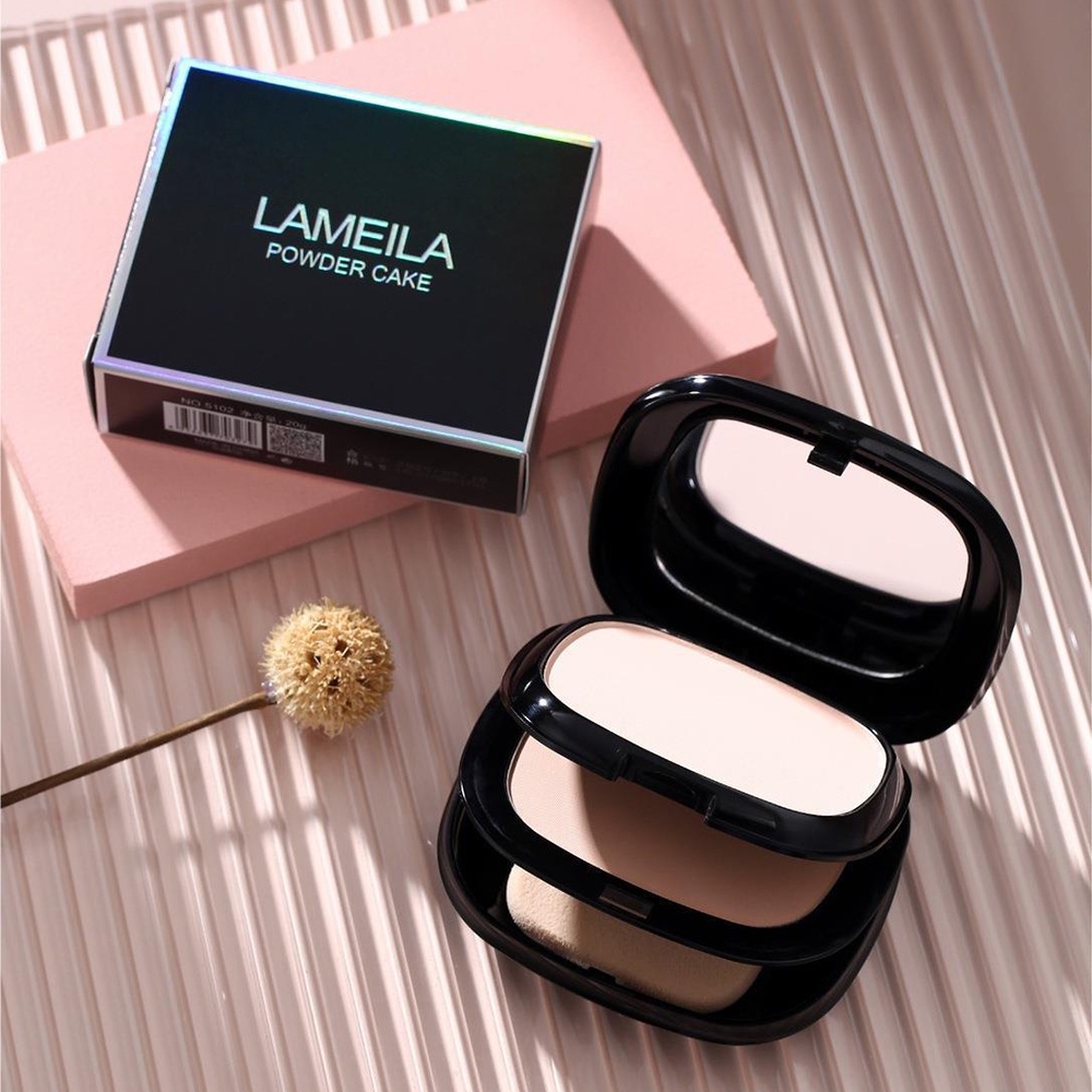 Lameila Oil Control Face Powder Pressed Powder Concealer Foundation ...