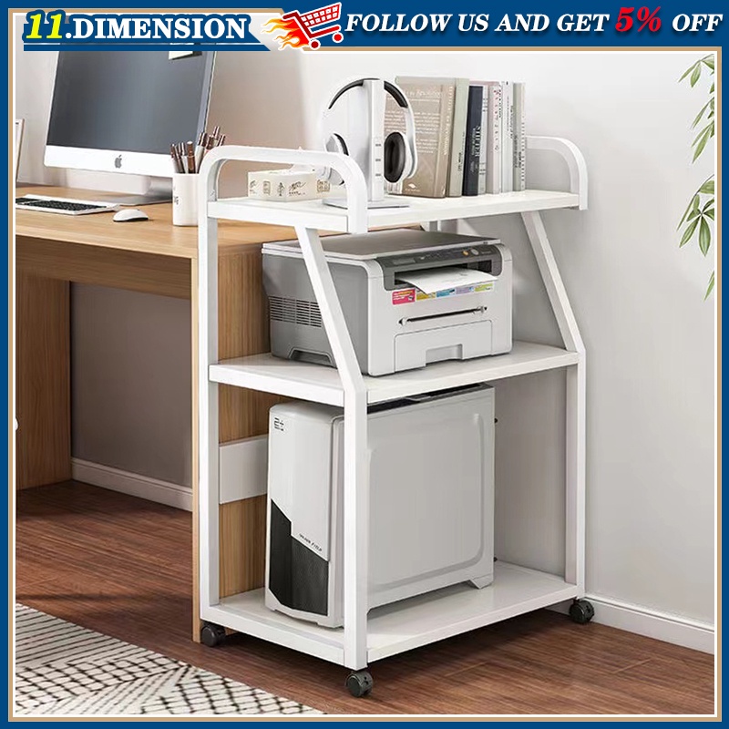 Movable Printer Shelf Book Shelf Storage Shelf Rack with Wheels Desk ...