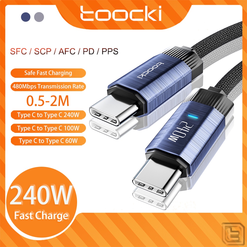 Toocki 240W 100W 60W Type C to Type C Fast Charging Cable Flash ...