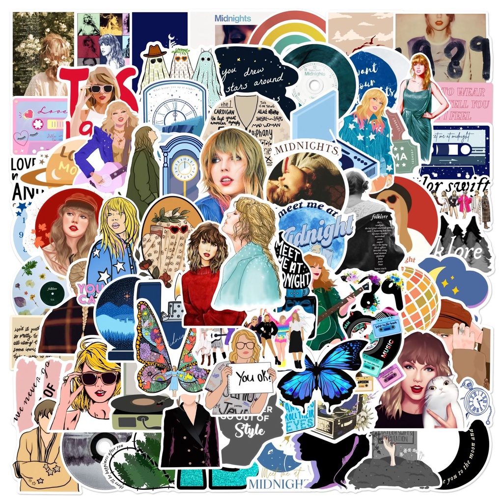 100 Sheets Taylor Swift Taylor Swift Mold Graffiti Stickers Water Cup ...