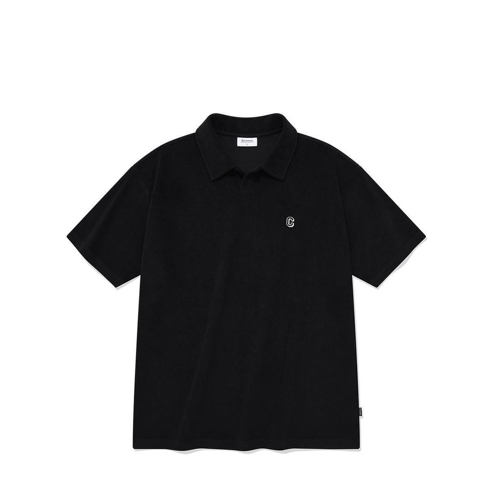 [COVERNAT] 23SS TERRY SKIPPER COLLAR SHORT SLEEVE (BLACK) | Shopee ...