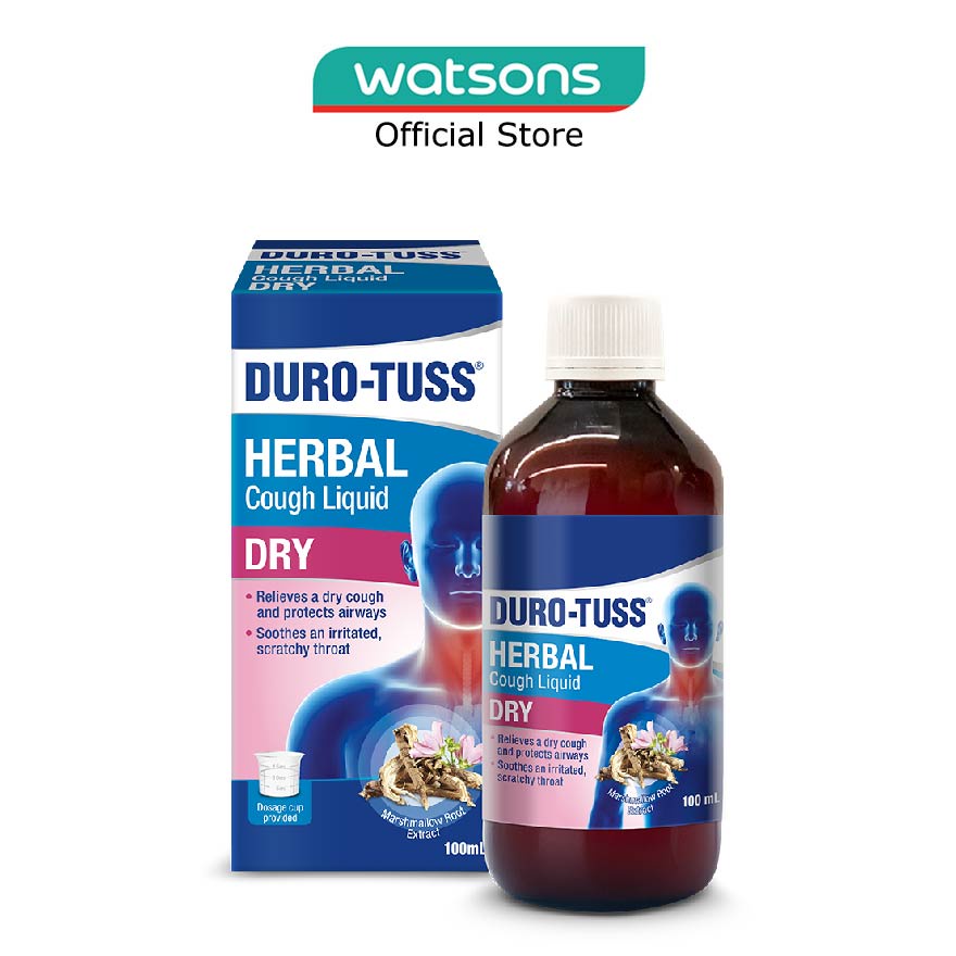 DURO-TUSS Herbal Dry Cough Liquid 100ml (Expiry: Feb`2026) | Shopee ...