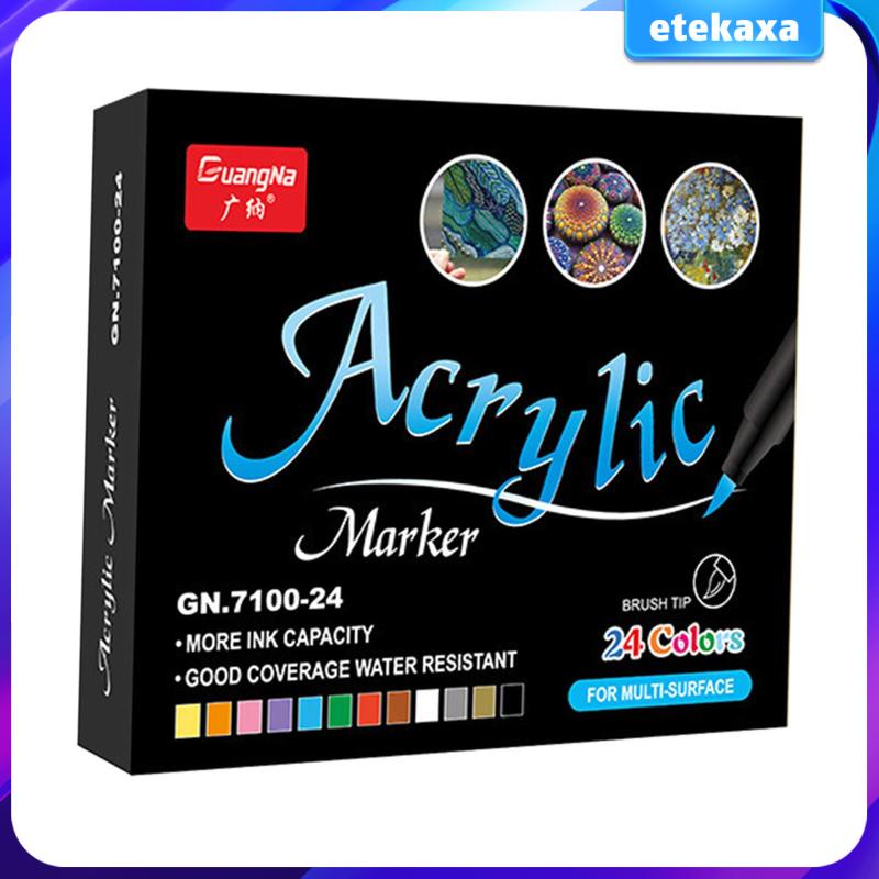 [Etekaxa] 12/24/36 Colors Acrylic Paint Pens Permanent Marker Pens for ...
