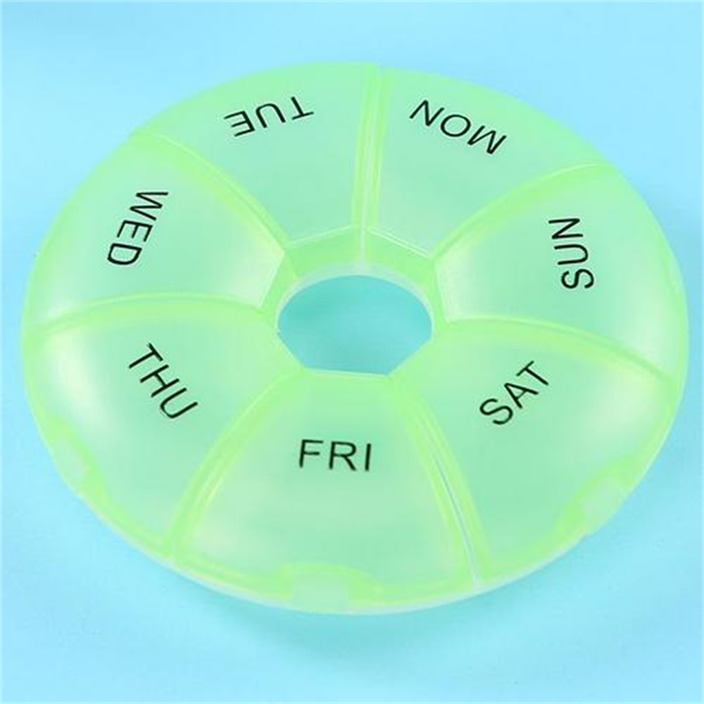 Round Pill Case Plastic,7 Days Weekly Tablet Box,Portable Tablet ...