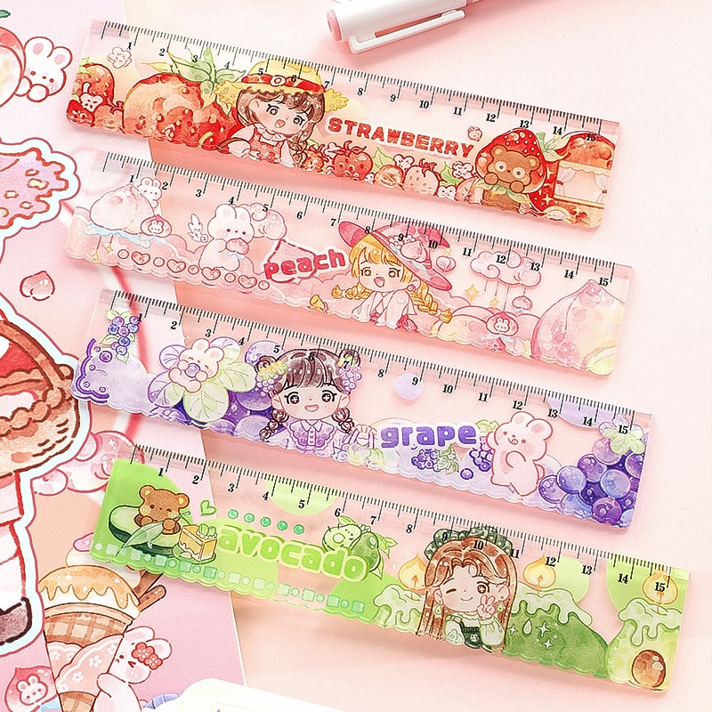 Acrylic Ruler Xinmo Sparkling Fruit Paradise Handbook Ruler Scale ...