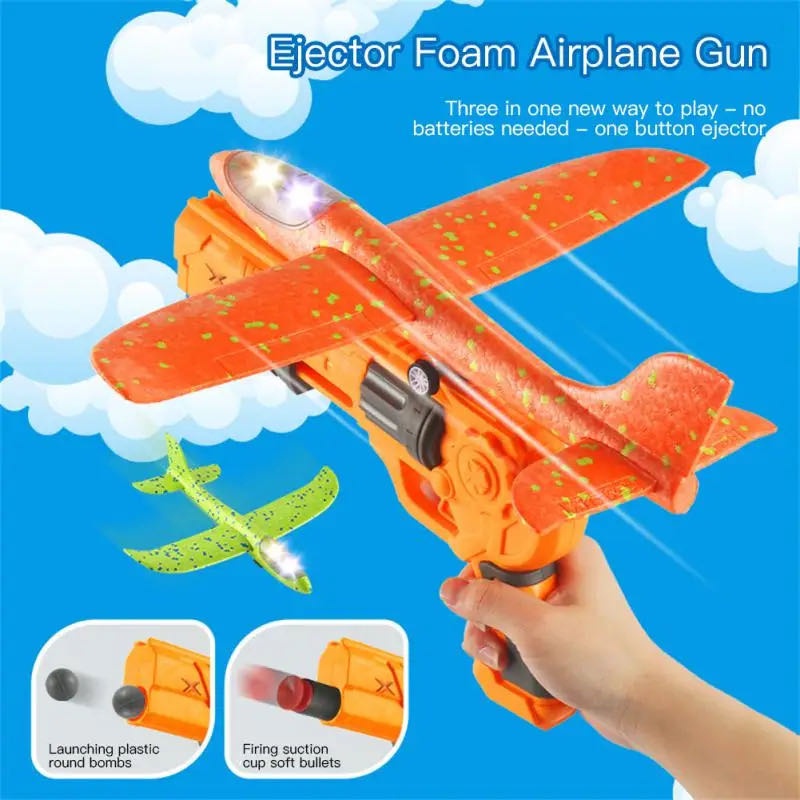 Foam Aircraft Launcher One Button Ejection Kids Foam Glider Plane For 4 ...