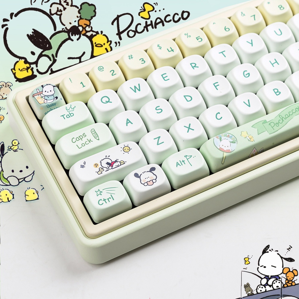Pochacco Dog Keycaps 144Keys/Set DYE-SUB MOA Profile PBT DIY Custom for ...