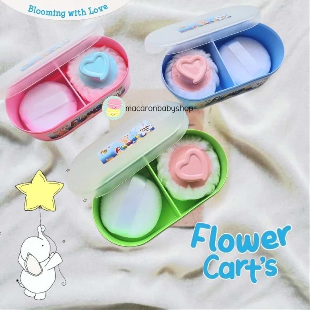Shatterproof baby Powder case double Powder case baby Contents 2 puff ...