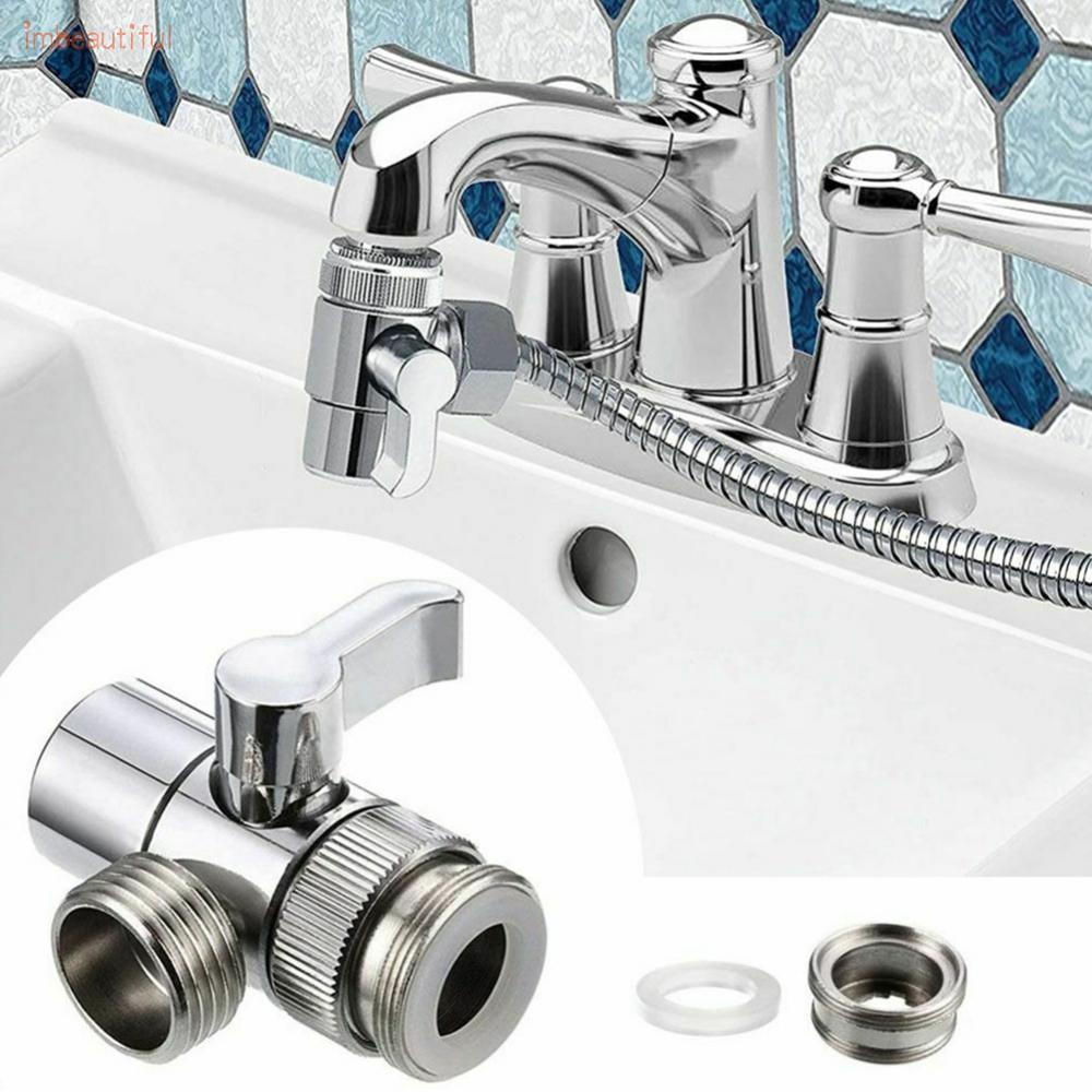 3 Way Diverter Valve Water Tap Connector Kitchen Faucet Adapter Sink ...