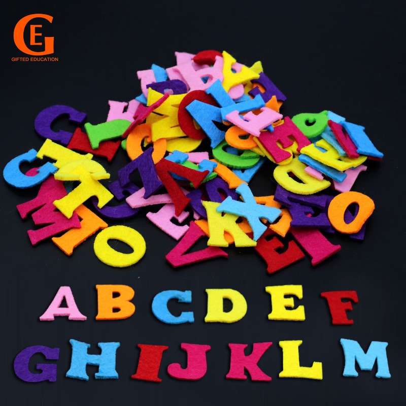 100Pcs Colorful Letter or Number Toy Children English Math Felt Cloth ...