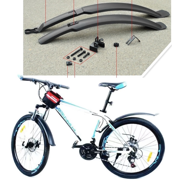 Bicycle Cycling new black Front / Rear Mud Guards Mudguard Set Mountain ...