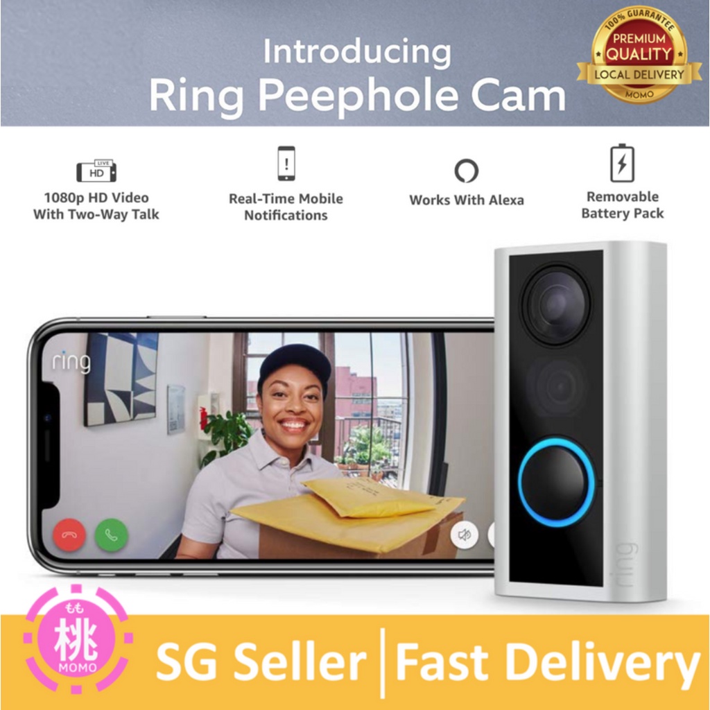 Ring Peephole Cam - Smart video doorbell, HD video, 2-way talk, easy ...