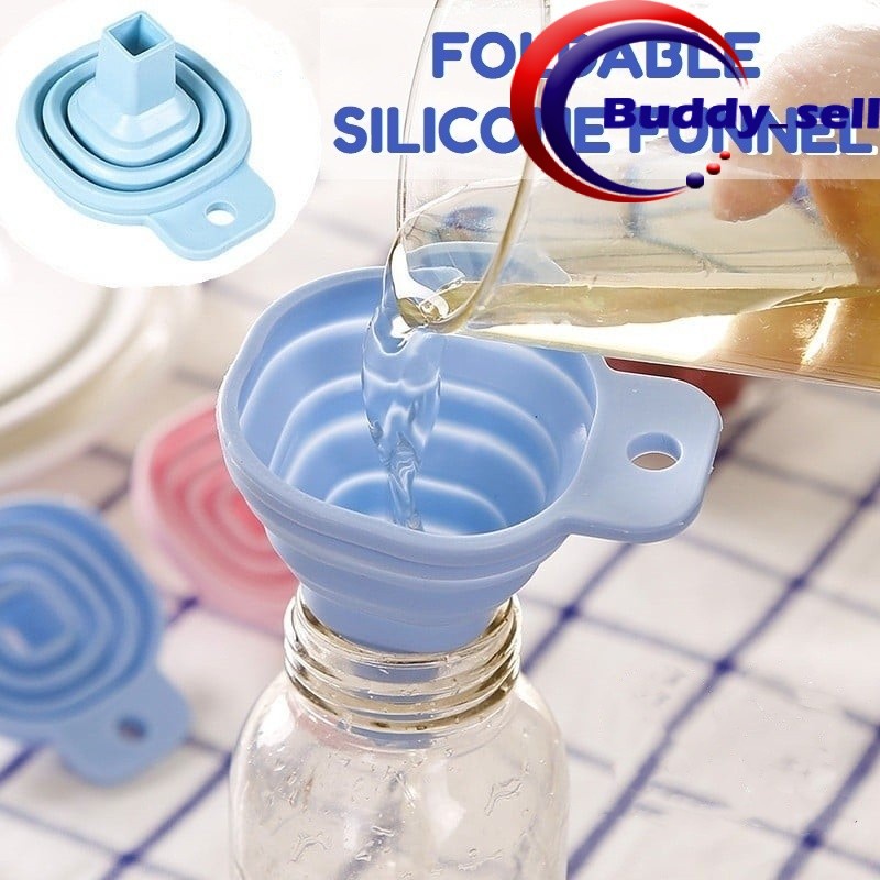 Folding Silicone Funnel Mini Telescopic Creative Tool Long Neck Liquid ...