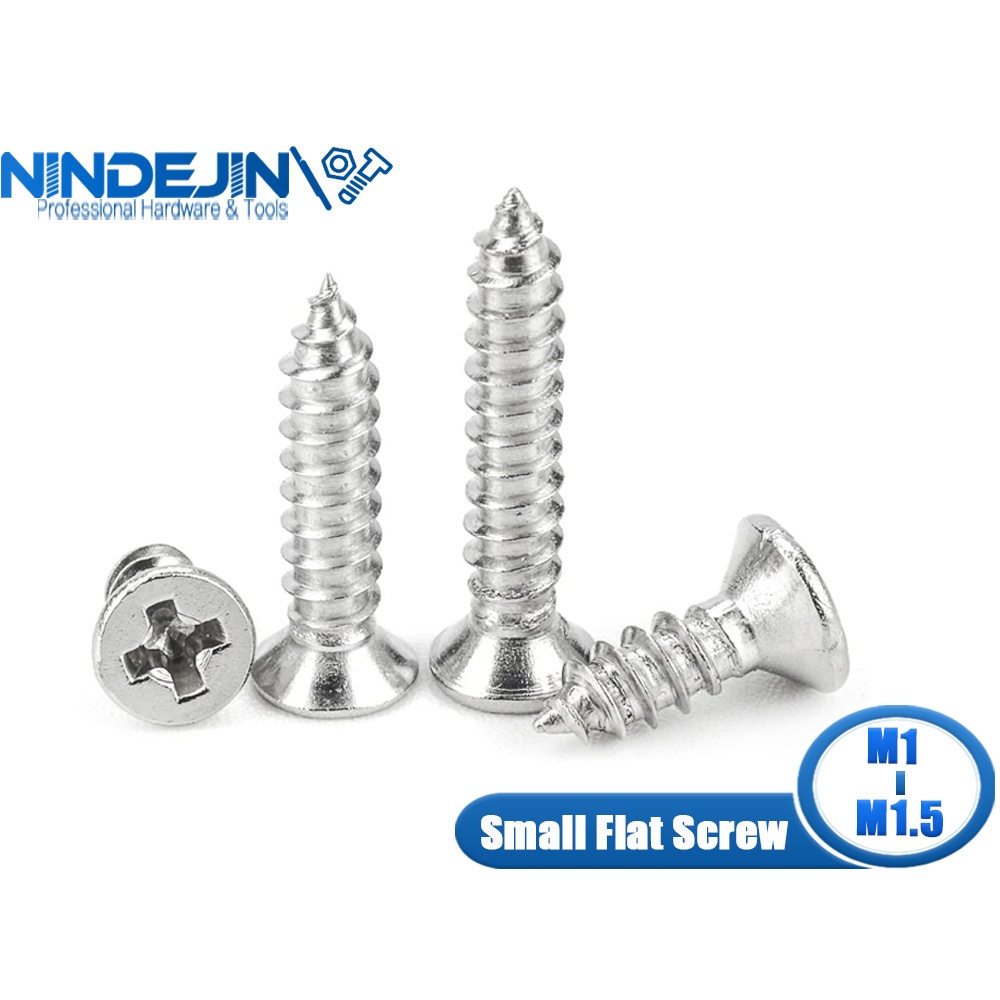 100Pcs Cross Flat Head Self-tapping Small Screw M1 M1.2 M1.4 M1.5 ...
