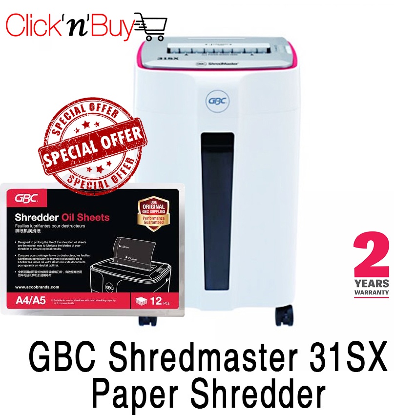 GBC Shredmaster 31SX Shredder. Shreds CDs. FREE Oil Sheet Pack. P-4 ...