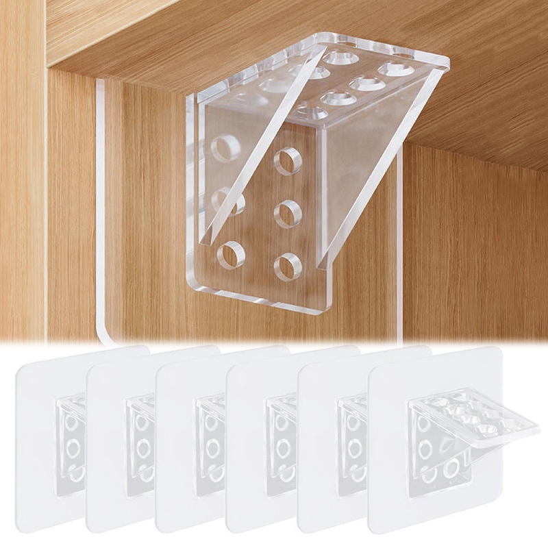 Shelf Partition Layer Holders/ Punch Free Self Adhesive Shelves Support ...