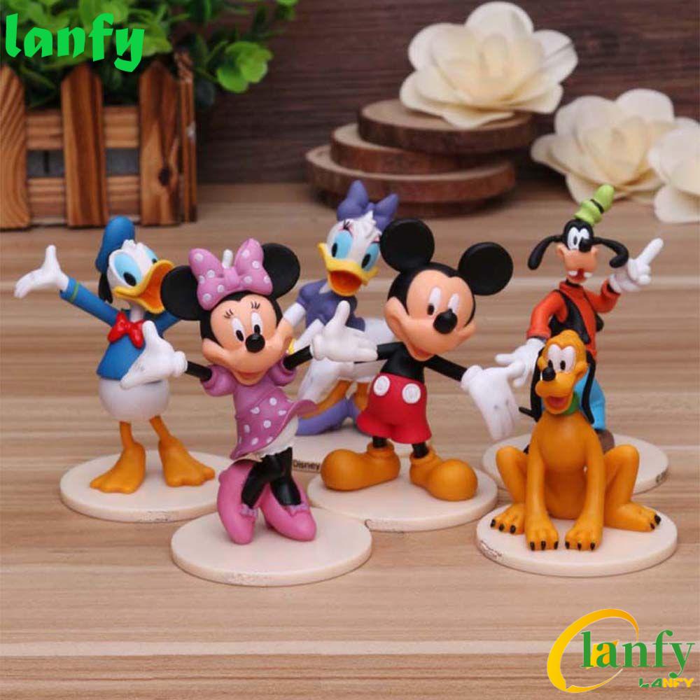 LANFY Mickey Mouse Action Figure 6pcs/set Cartoon Figures Model Anime ...