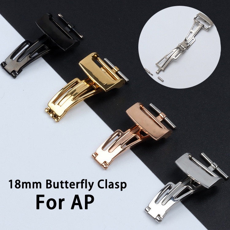 18mm Stainless Steel Butterfly Clasp Watch Band Buckle for AP GA-2100 ...