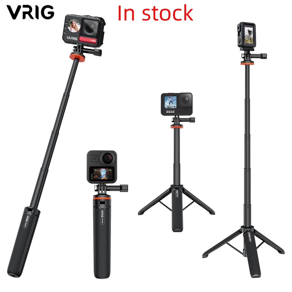 VRIG TP-08 Extendable Selfie Stick Tripod for GoPro Hero 13 12 11 10 9 ...
