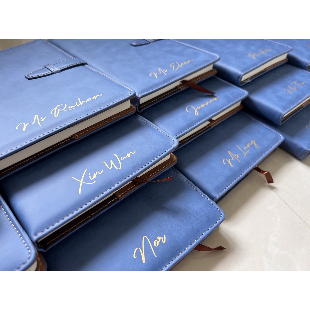 Personalised A5 Leather Notebook with initials Name | Christmas Gift ...