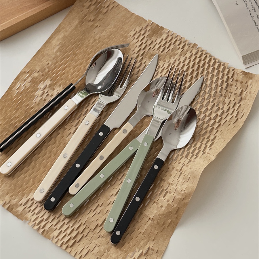 HERA Stainless Steel Cutlery Set Korean Dinnerware Spoon Fork Steak ...
