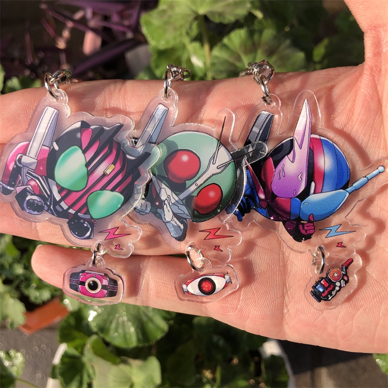 Kamen Rider Japan Anime Keychain Cartoon Character Kuuga Den-O Keyring ...