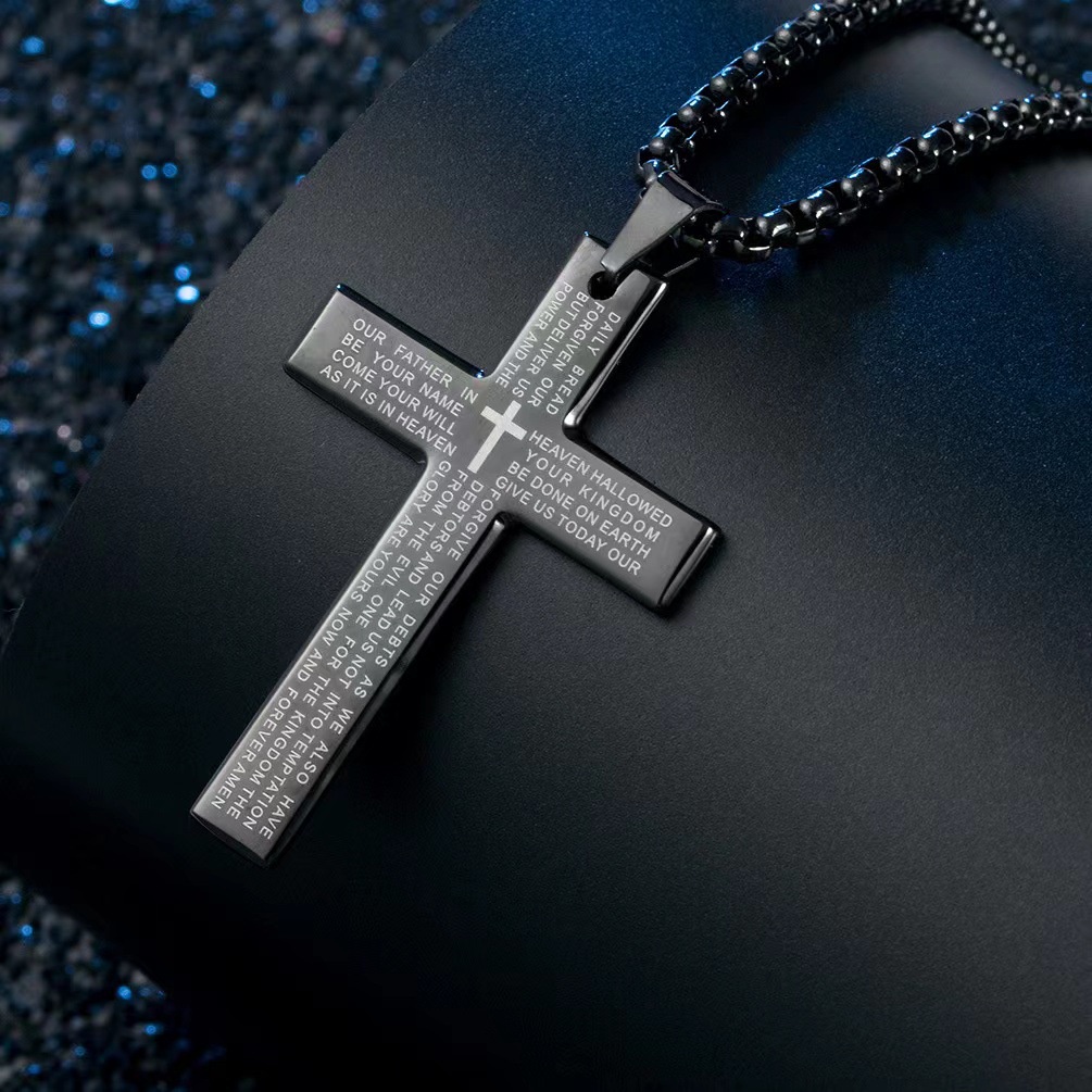 Stainless Steel Silver Jesus Cross Crucifix Pendant Necklace Mens ...
