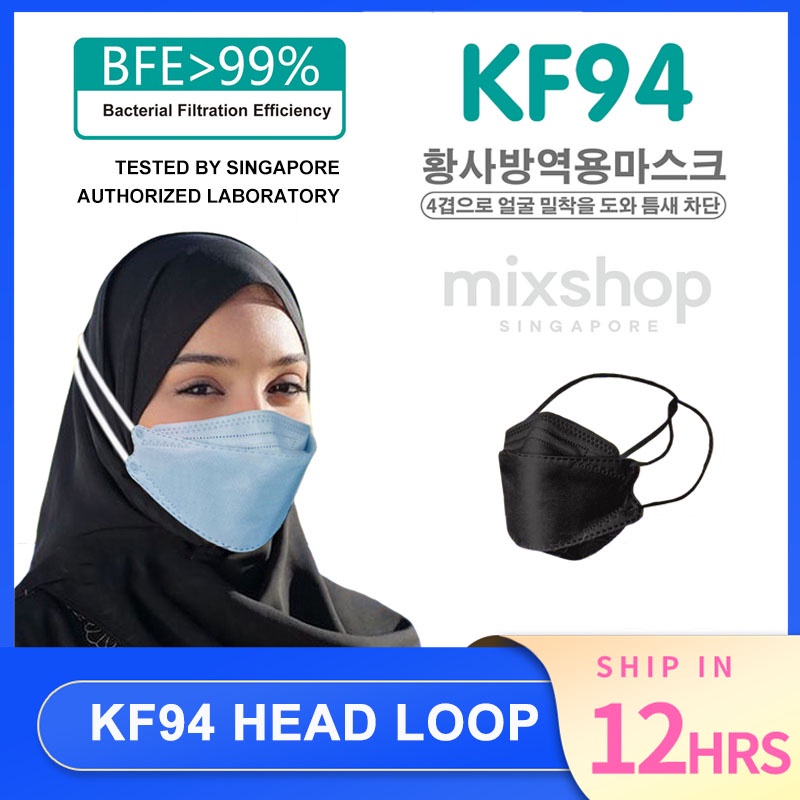 MIXSHOP KF94 HEADLOOP, hijab KF94 mask, KF94 Mask head Loop, Pelitup Muka, SG ready stock ...