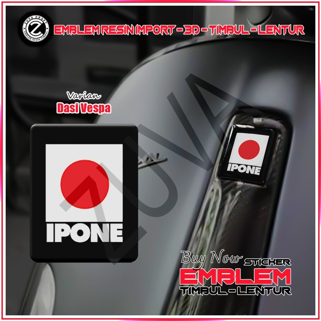 Vespa EMBLEM Sticker IPONE LOGO EMBLEM Embossed Vespa Sticker Vespa Tie ...