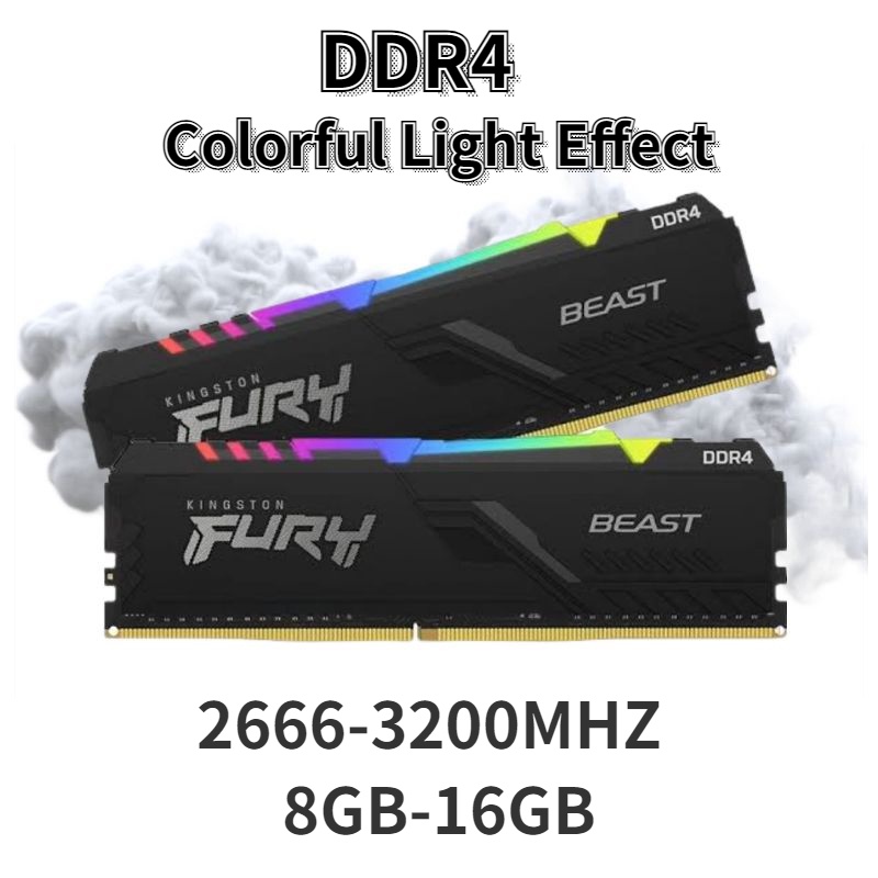 Kingston Fury DDR4 Desktop PC RAM Beast RGB Colorful 8 16Gb 2666 ...