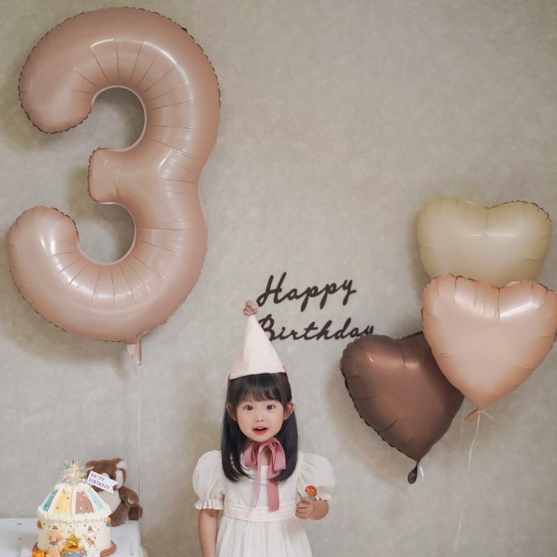 [SG] NEW!! 40inch Large 0-9 number foil balloon Retro Cream Caramel ...