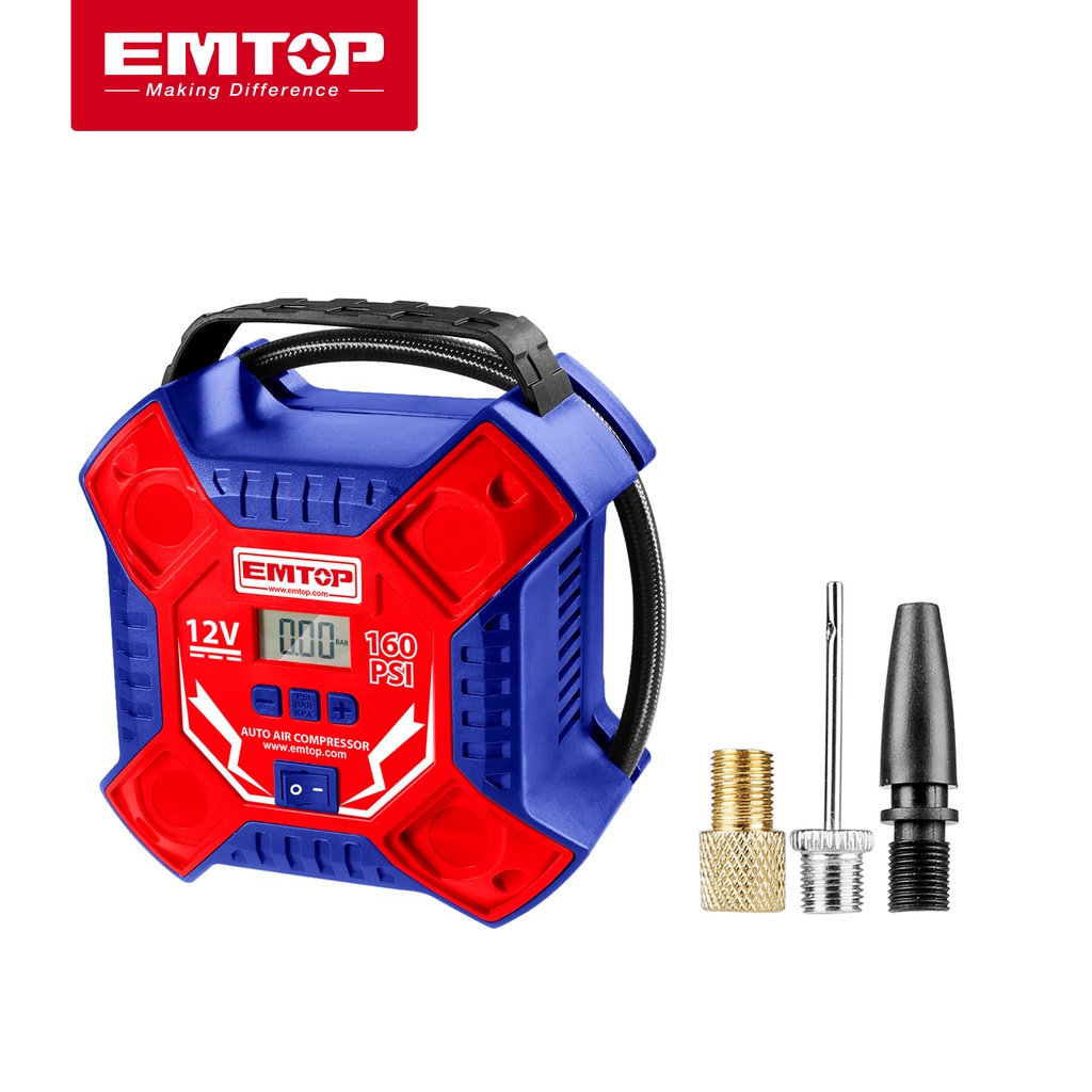 EMTOP EAAC3502 12V Portable Auto Air Compressor With Auto-Shutoff For ...