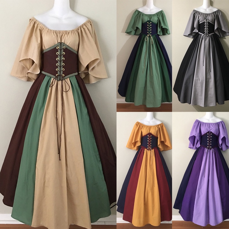 Medieval Costume for Women Halloween Corset Gothic Renaissance Dress ...