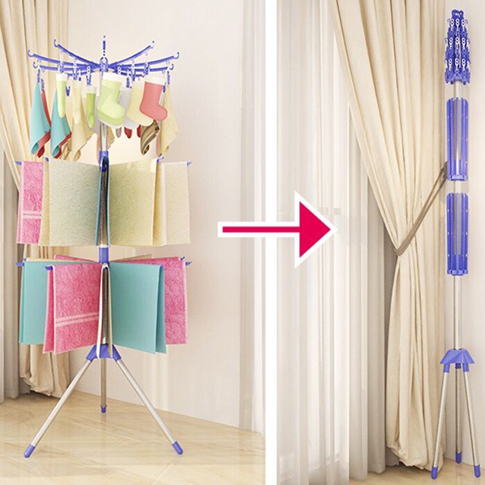 Baby Indoor Clothes Hanger Baby Diaper Rack Floor Folding Children ...