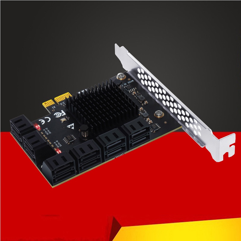 PCIE to SATA Expansion Card Adapter PCI E PCI Express 3.0 1X 12 Port ...