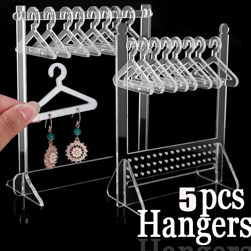 5Pcs/Set Acrylic Hanger Shape Tabletop Jewelry Display Holder for ...