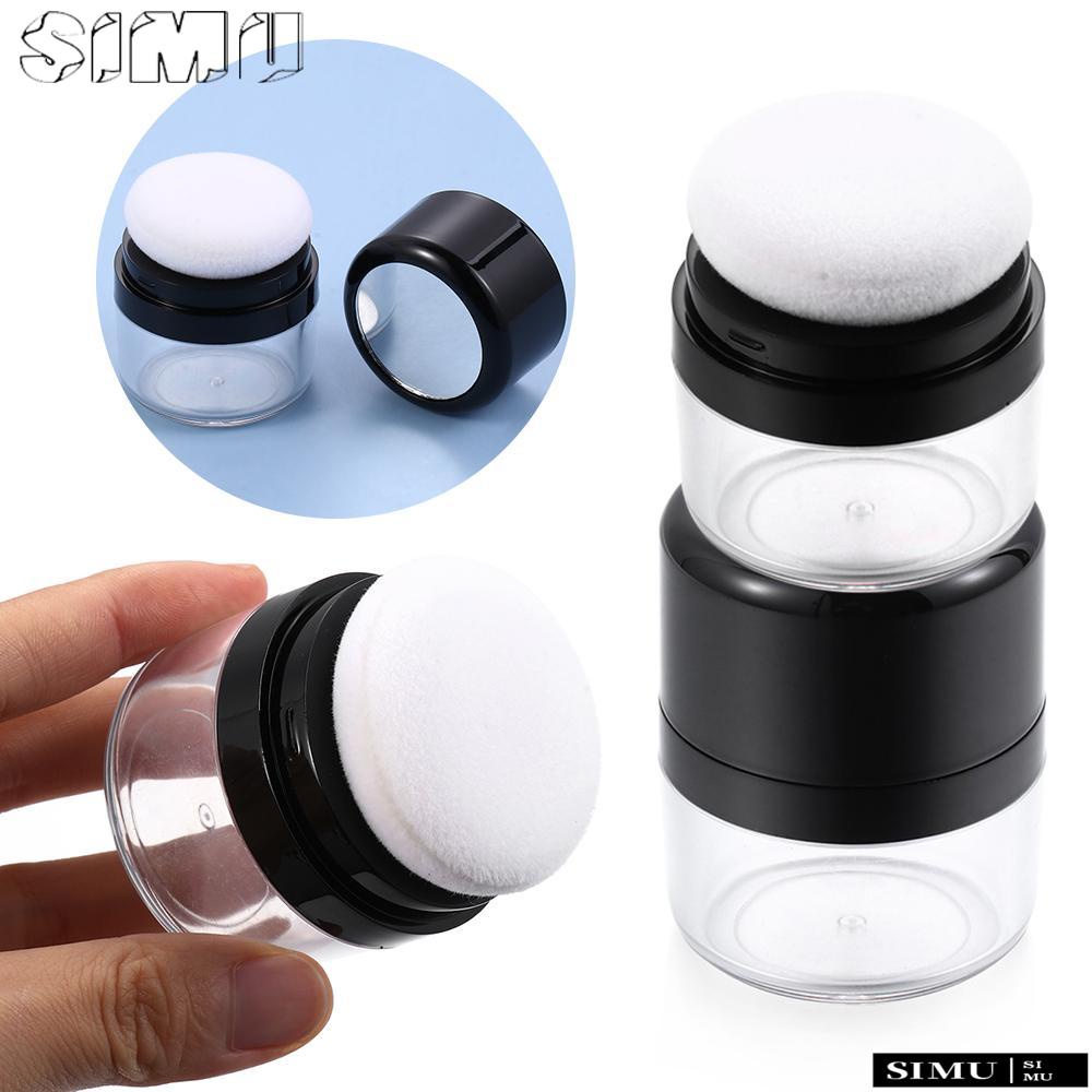 SIMULR Loose Powder Box Container with Mushroom Sponge Puff Blusher ...