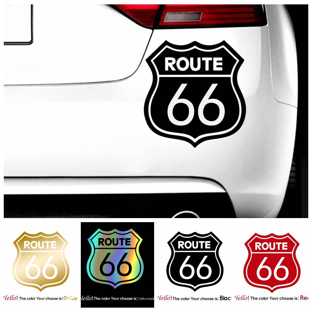 Cartoon Route 66 Sign Custom Number Sticker Cover Waterproof Scratch ...