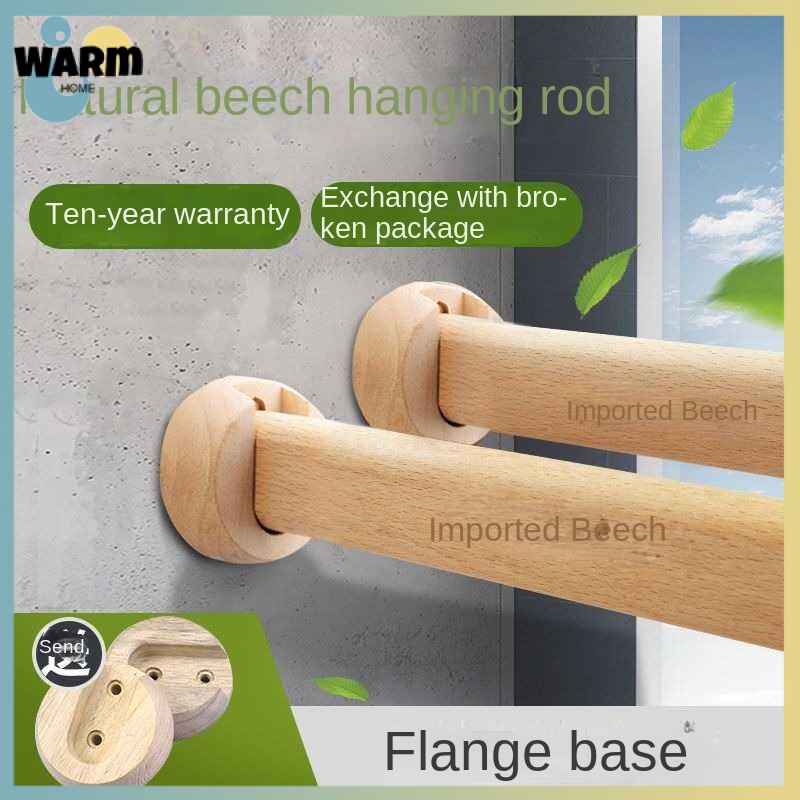 Solid Wood Clothes Pole of Closet Beech Cross Bar Cabinet Camphor Wood ...