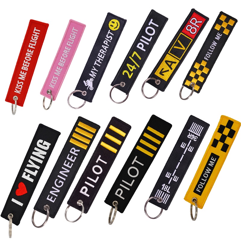 1pcs Embroidered men's car keychain, aviation keychain, motorcycle ...