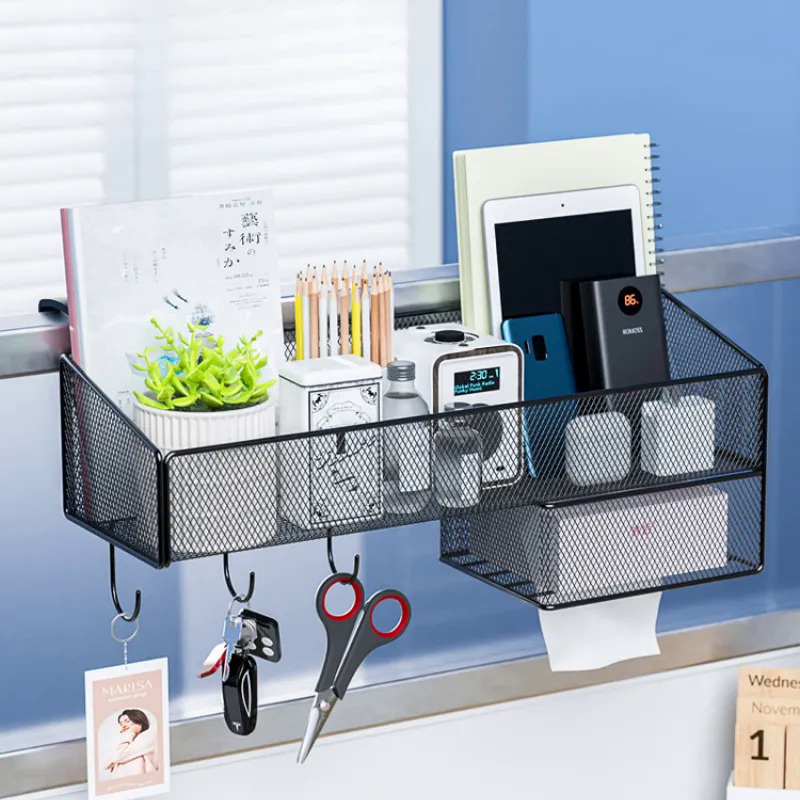 Desk storage rack storage basket partition storage rack desk hanging ...