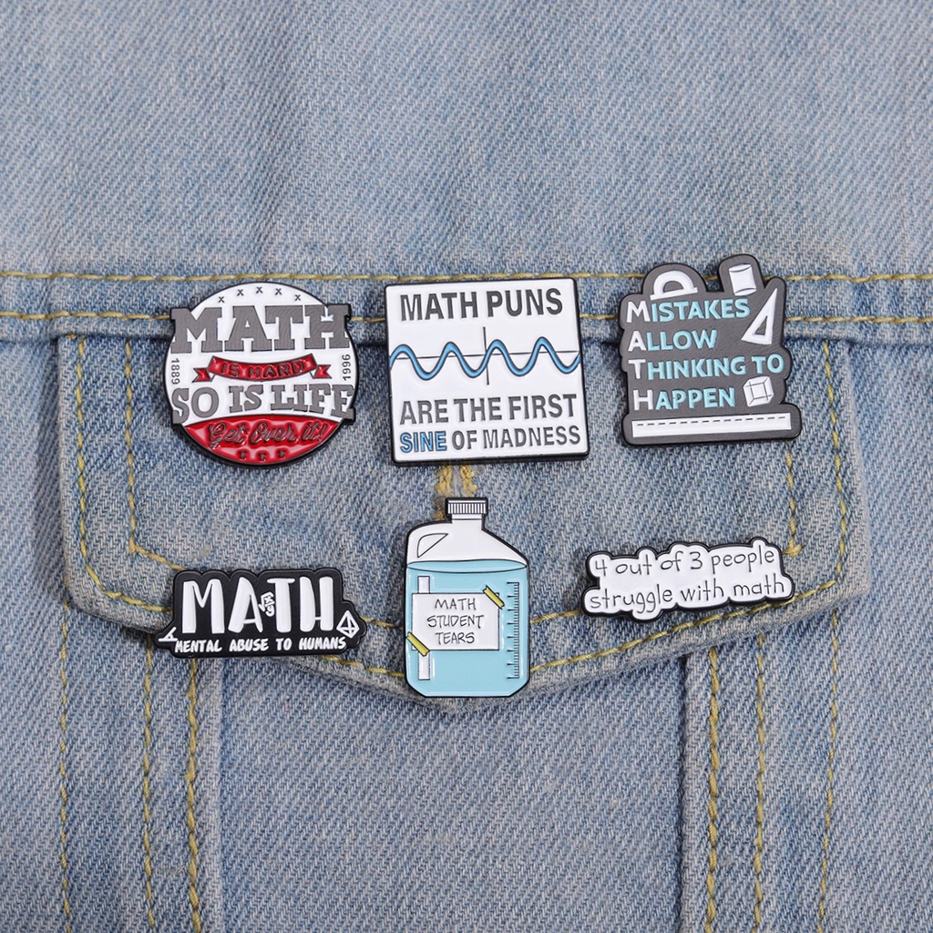 I Love Math Enamel Pins Creative Math Academic Brooch Badges Lapel Pin ...