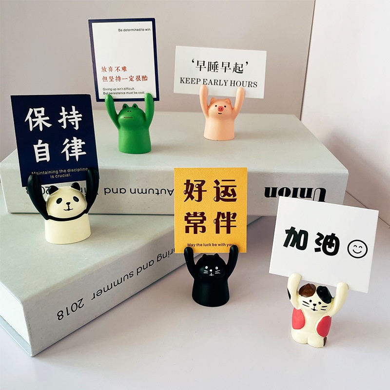 MOHAMM 1pc Cute Animal Message Holder Design Memo Clip Photo Stand Card ...