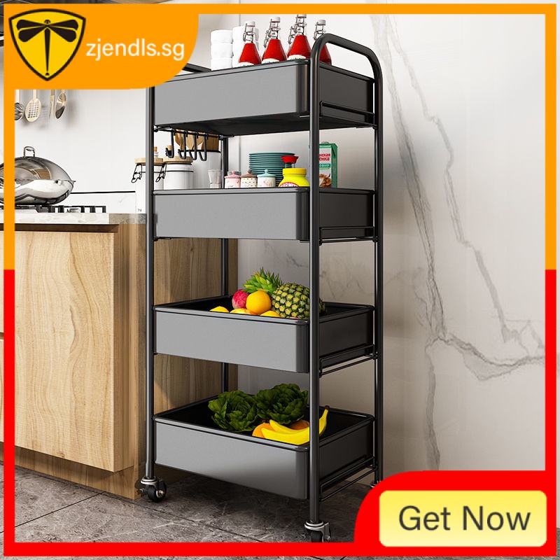 [in stock] kitchen storage rack floor multi-layer trolley household ...
