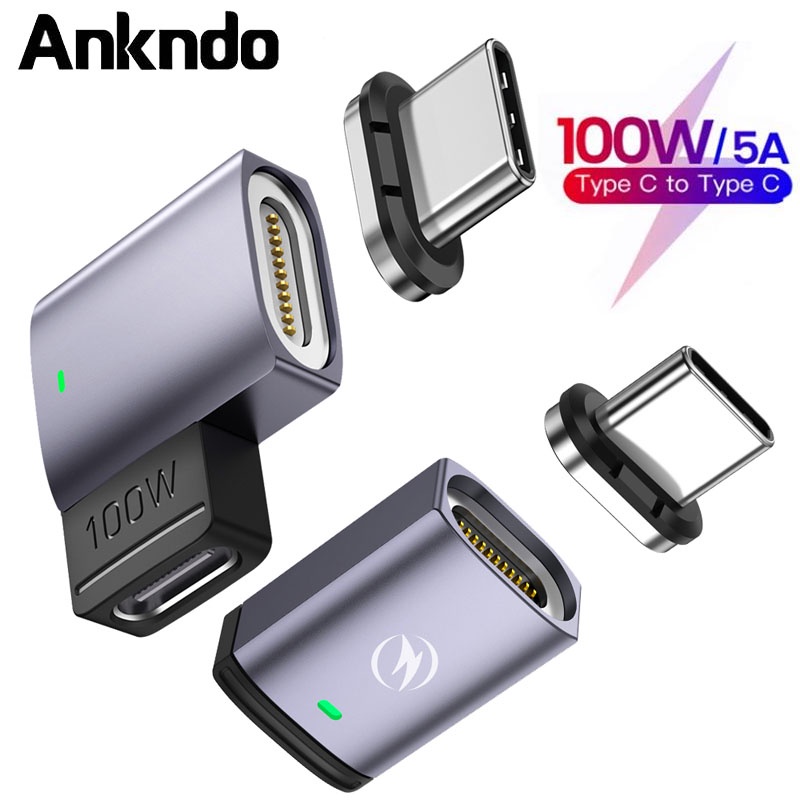 Ankndo PD 100W USB C To Type C Magnetic Adapter Data Converter 5A Fast ...