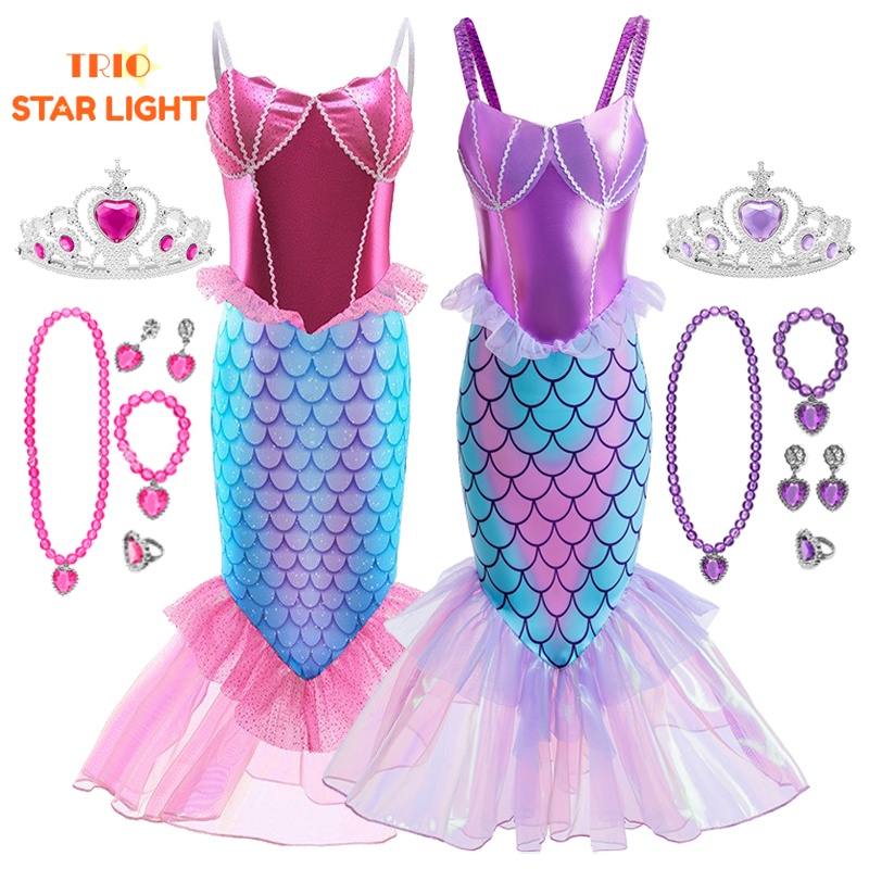 Girls Mermaid Costume Cosplay Kids Mermaid Princess Costume for ...
