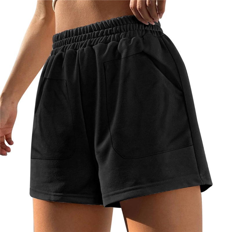 Ready Stock Plus Size Women High Waist Sports Shorts Pants Drawstring ...